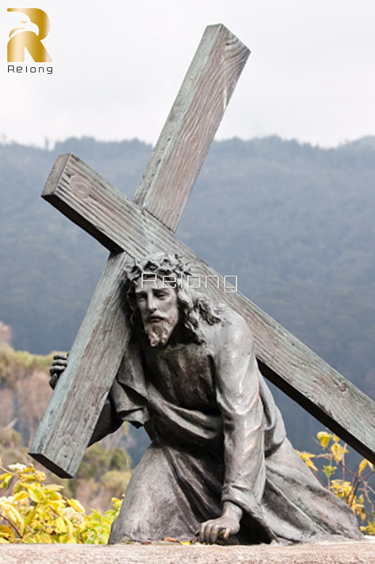 Outdoor Jesus Carrying Cross Statue - Relong Art Sculpture