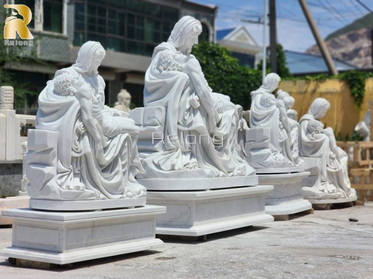 Life-Size Marble Pieta Replica Statue - Relong Art Sculpture