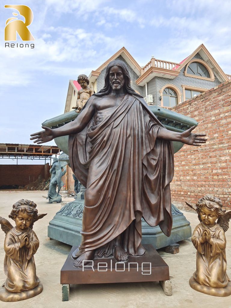 Life Size Sacred Heart of Jesus Bronze Statue - Relong Art Sculpture