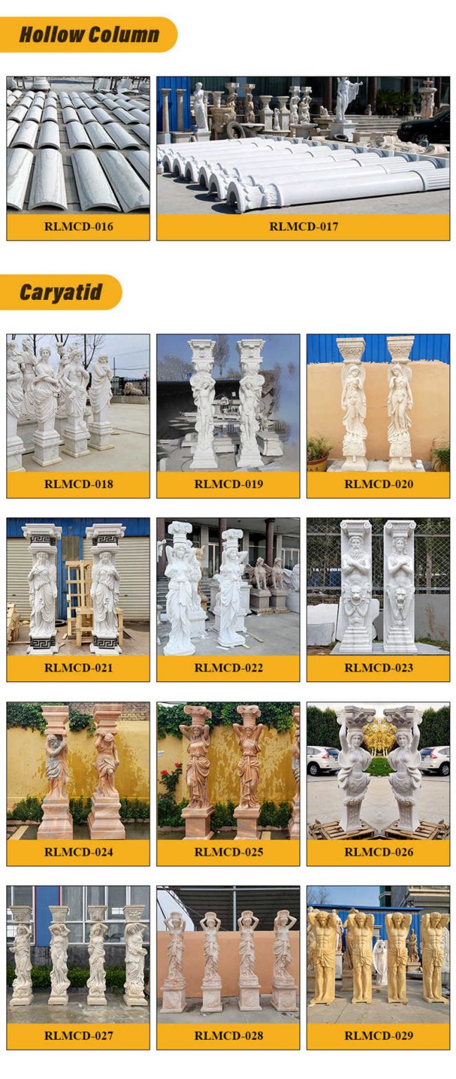 Classic White Marble Roman Architectural Column - Relong Art Sculpture