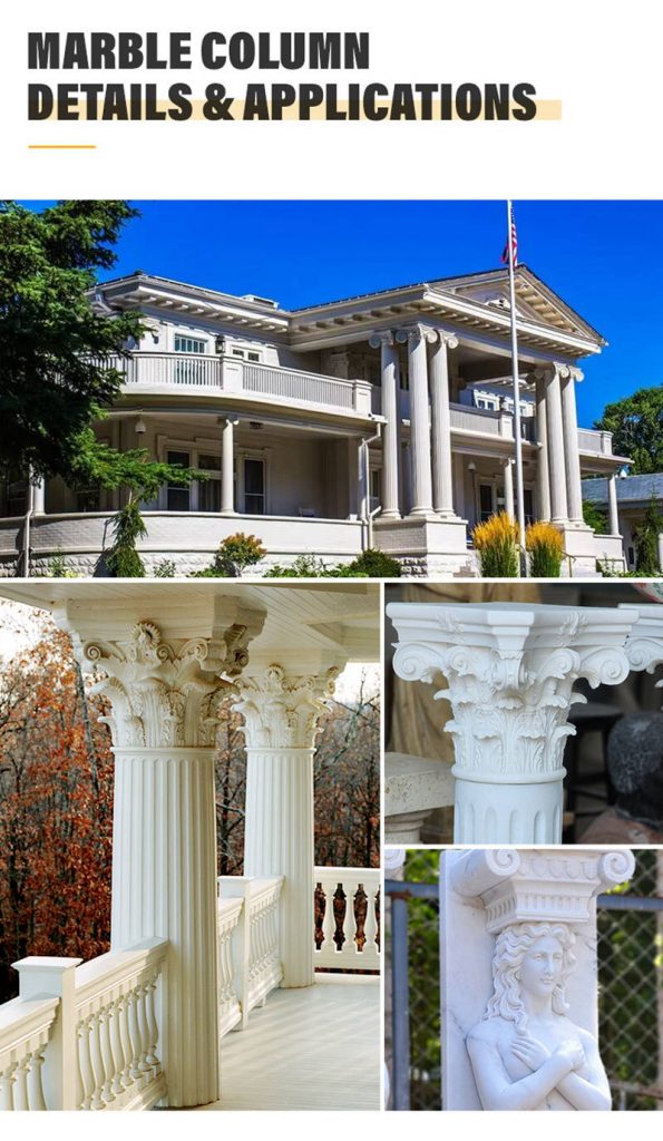 Classic White Marble Roman Architectural Column - Relong Art Sculpture