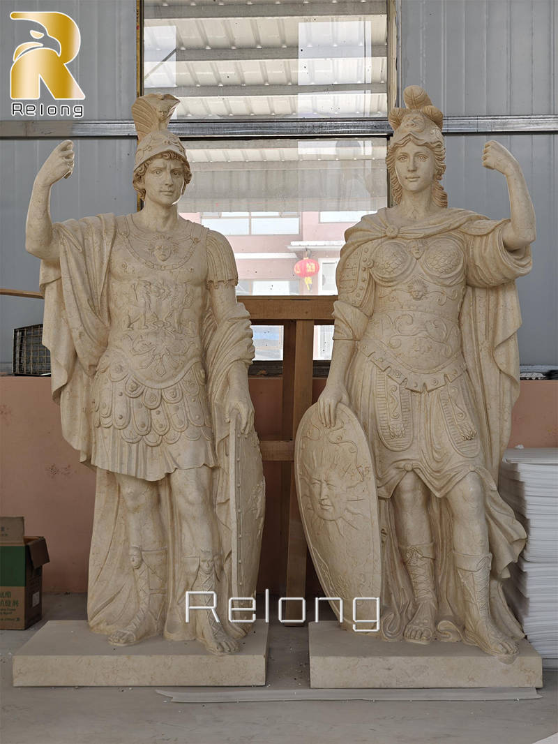 Marble Greek Warrior Statue for Garden - Relong Art Sculpture