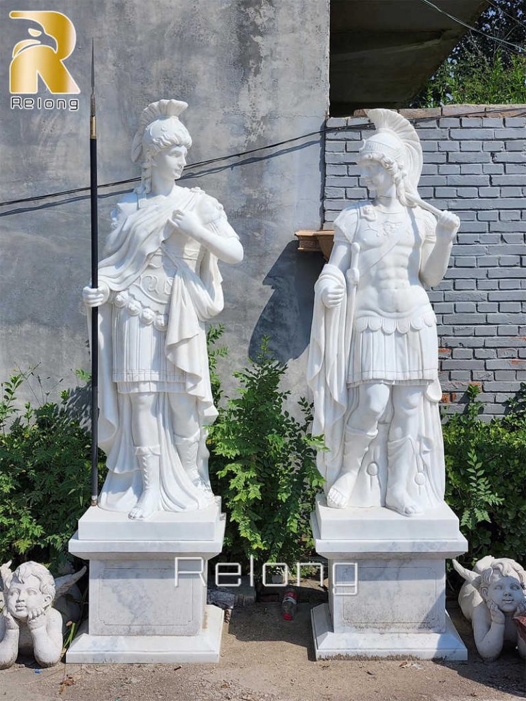 Marble Greek Warrior Statue for Garden - Relong Art Sculpture