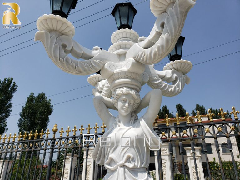 Marble Lady Statue Lamp Wholesale - Relong Art Sculpture