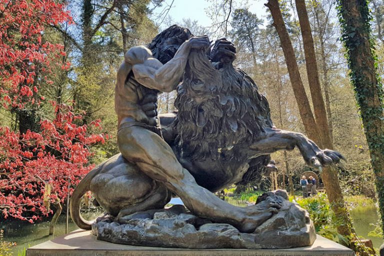Life Size Bronze Hercules Fighting Nemean Lion Statue - Relong Art ...
