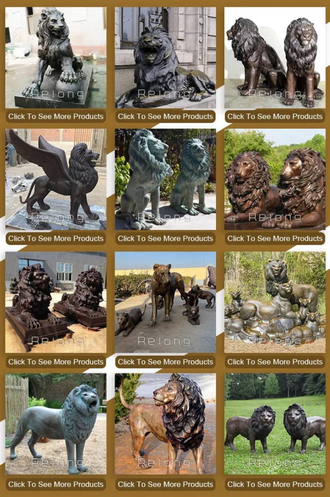 Extra Large Bronze Lion Statue for Outdoor Decor - Relong Art Sculpture