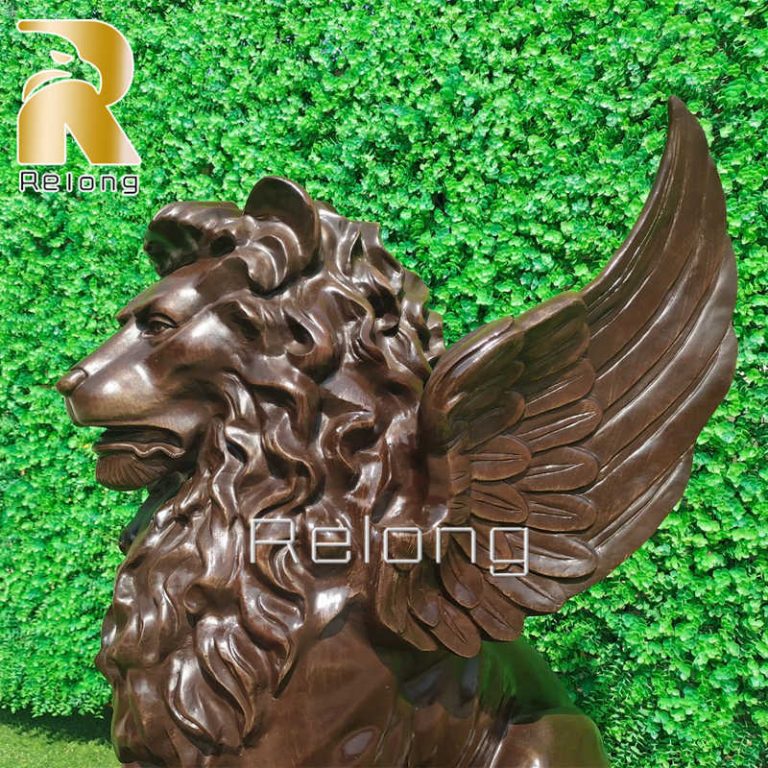 Bronze the Winged Lion Statue for Outside Decor - Relong Art Sculpture
