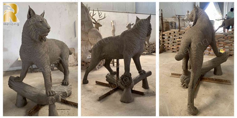Large Bronze Mascot Wildcat Statue for Sale - Relong Art Sculpture