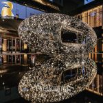 Outdoor Large Modern Stainless Steel Light Sculpture - Relong Art Sculpture