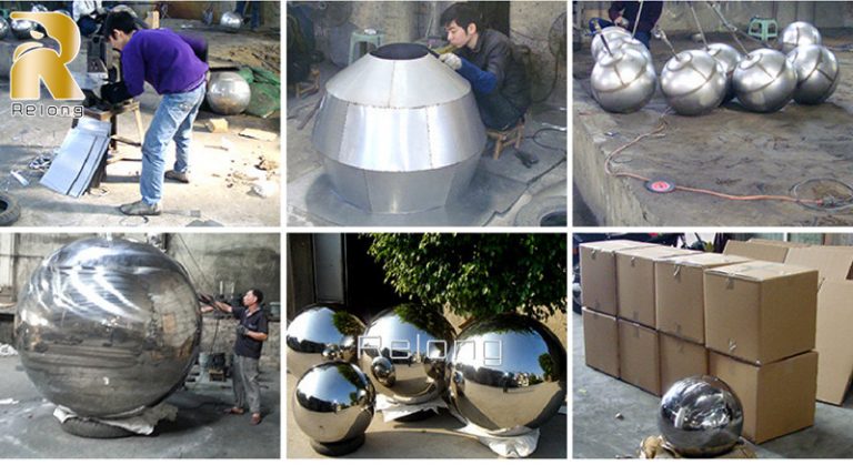 High Polished Contemporary Stainless Steel Sphere Ball Sculpture ...