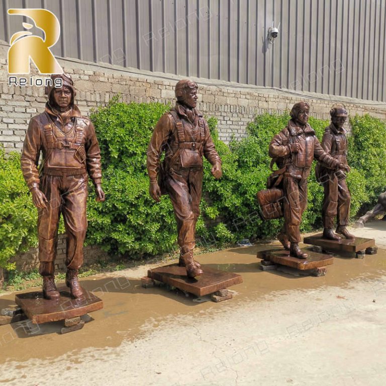 Custom Life Size Bronze Pilot Sculpture - Relong Art Sculpture