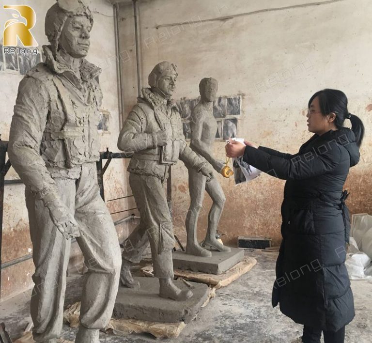 Custom Life Size Bronze Pilot Sculpture - Relong Art Sculpture