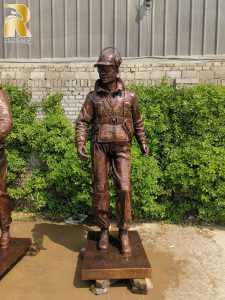 Custom Life Size Bronze Pilot Sculpture - Relong Art Sculpture