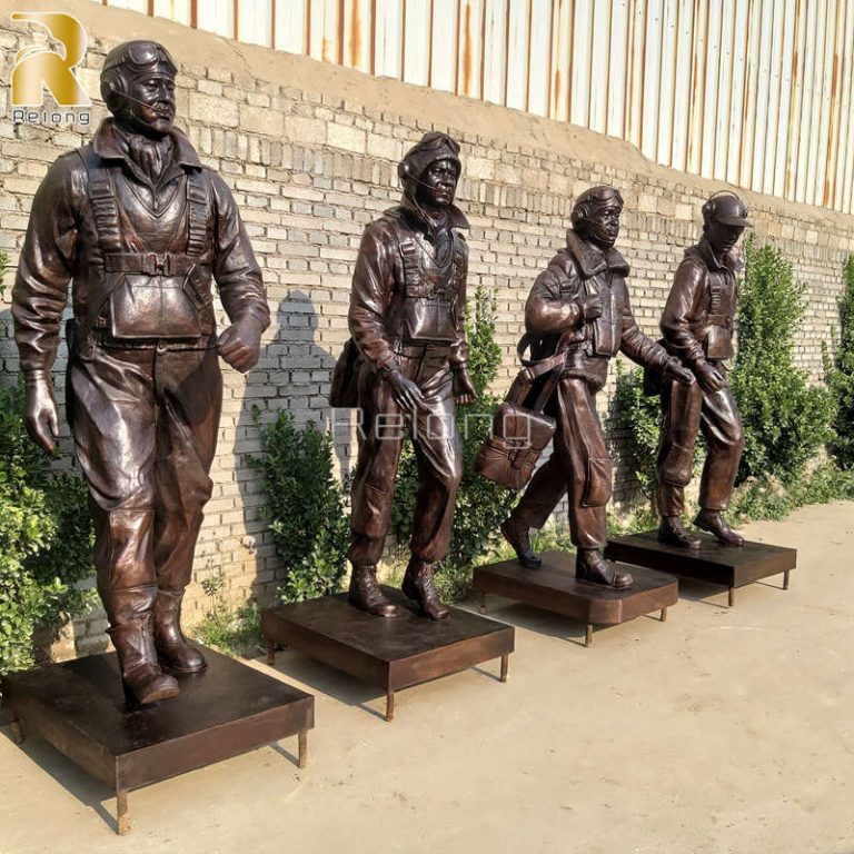 Custom Life Size Bronze Pilot Sculpture - Relong Art Sculpture