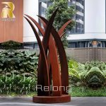 Outdoor Large Rusty Metal Reed Sculptures for Sale - Relong Art Sculpture