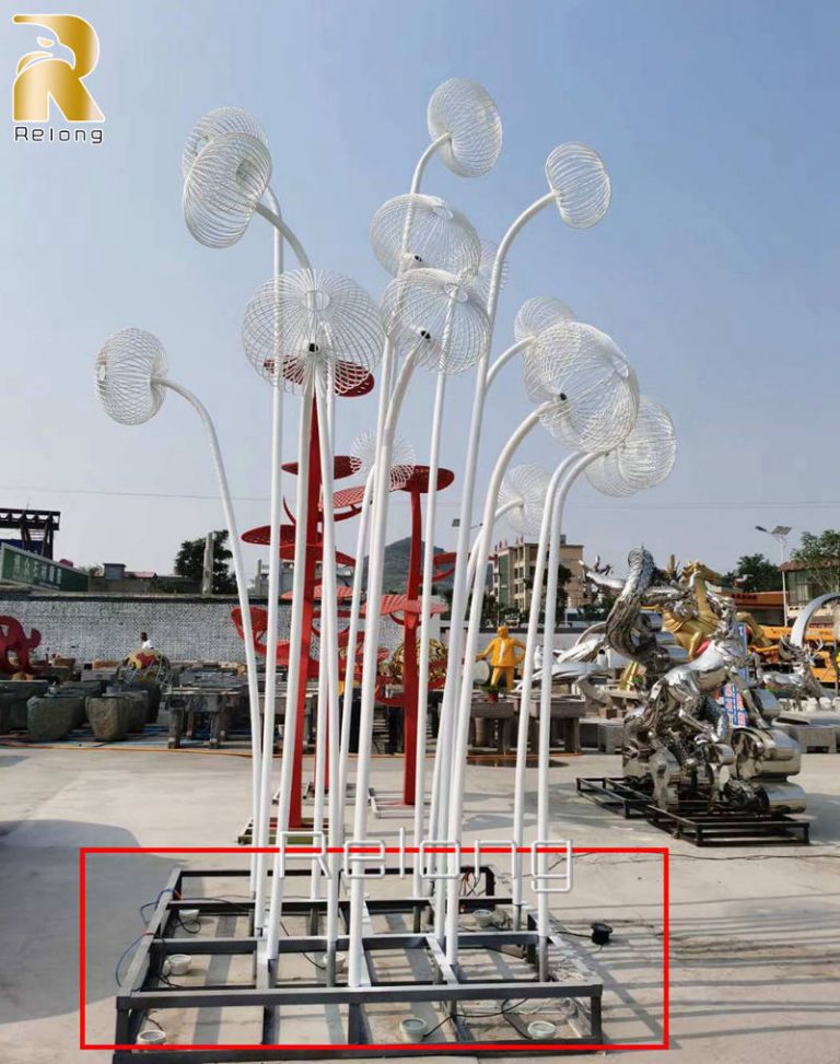 Modern Large Metal Light Sculpture for Outdoor Decor - Relong Art Sculpture