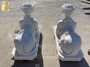 Greek Marble Sphinx Sculpture for Garden Decor - Relong Art Sculpture