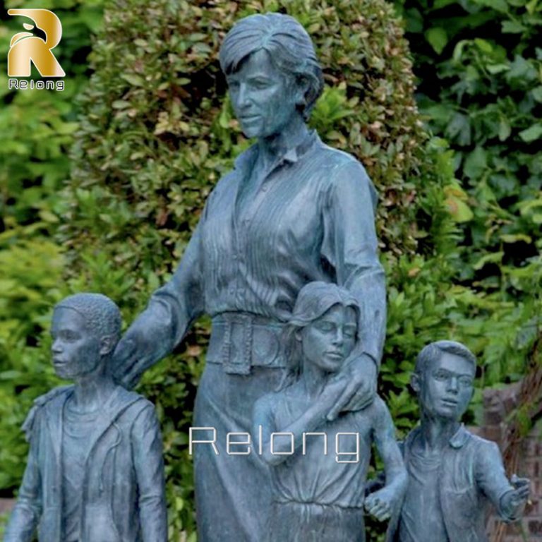 Custom Bronze School Statue of Teacher and Student - Relong Art Sculpture