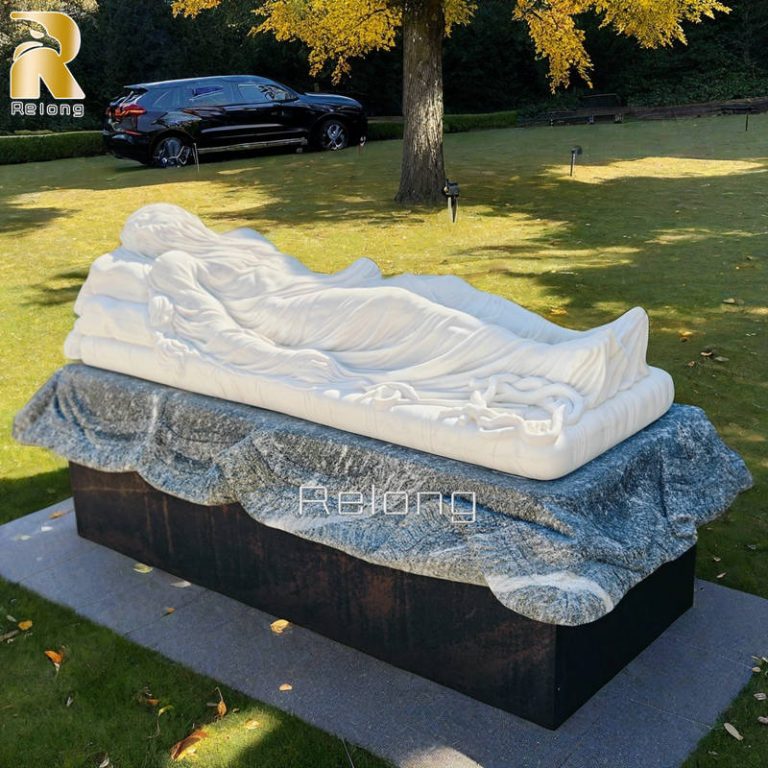 White Marble Veiled Christ Jesus Statue - Relong Art Sculpture