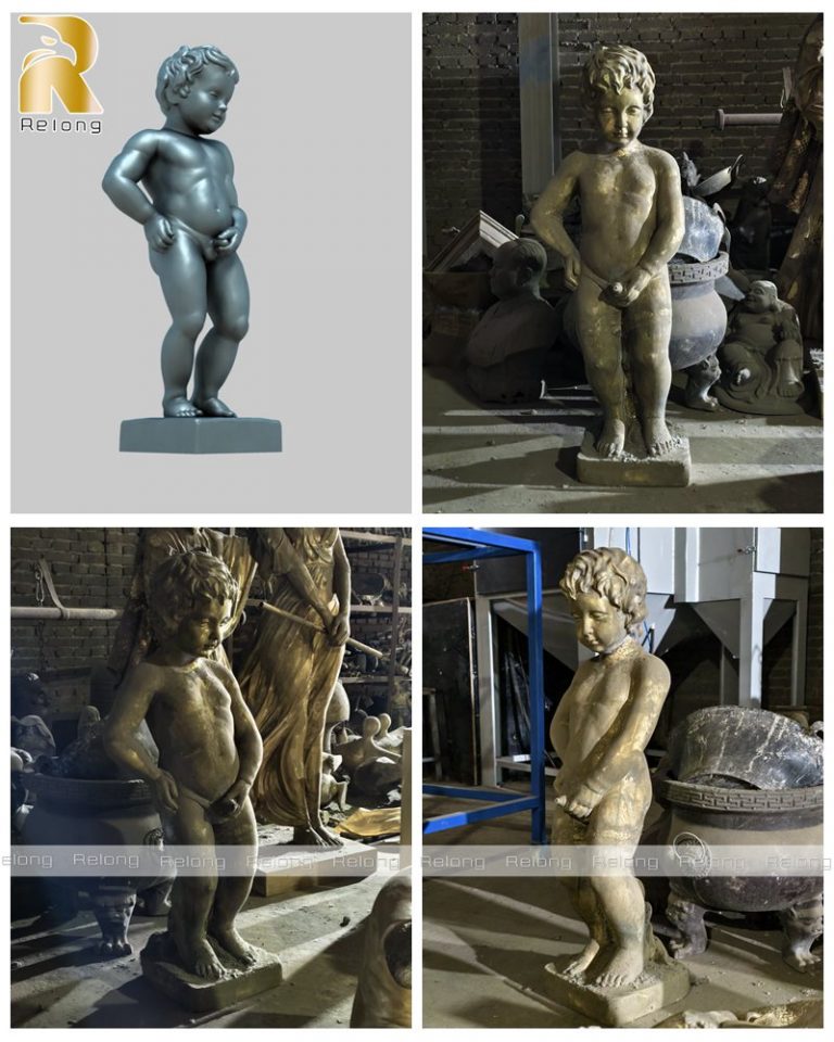 Mannekin Pis Bronze Boy Peeing Statue for Sale - Relong Art Sculpture
