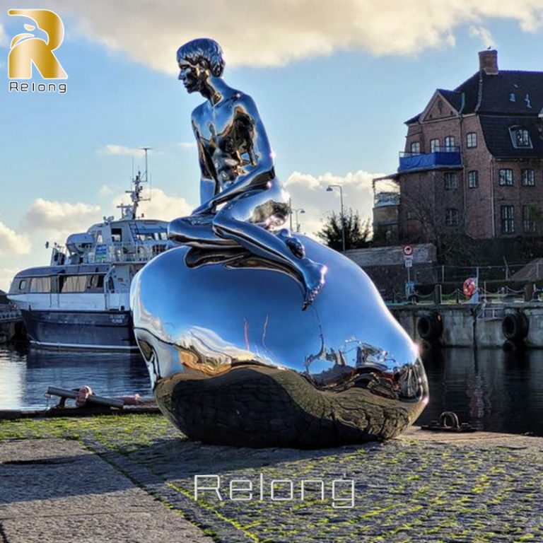 Stainless Steel The Little Merman Han Statue - Relong Art Sculpture