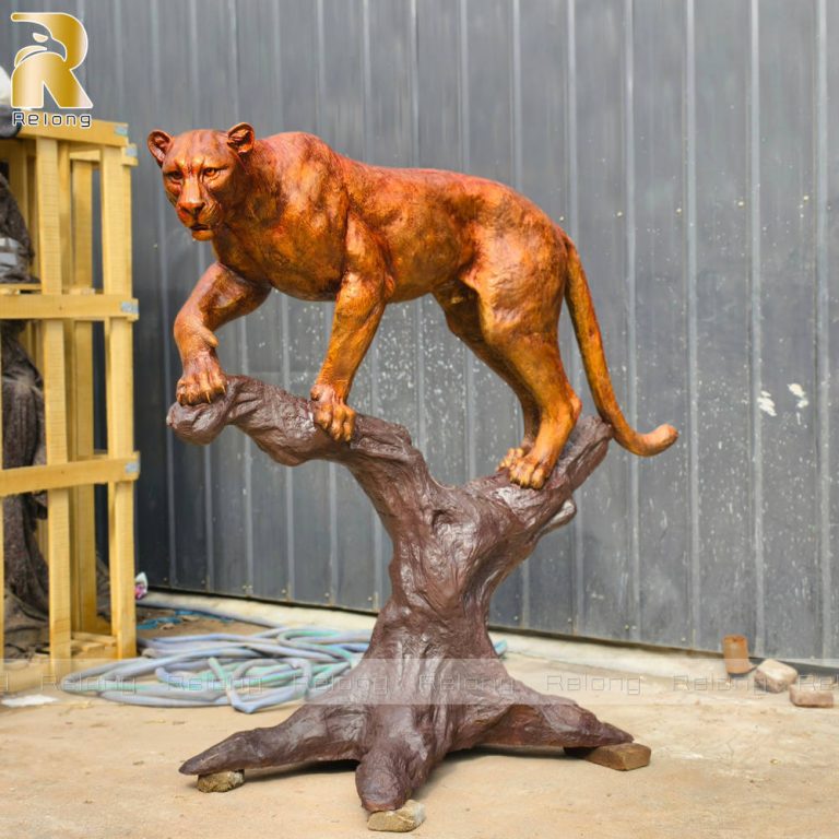 Outdoor Bronze Cougar Statue for Sale - Relong Art Sculpture