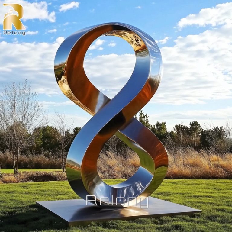 Modern Stainless Steel Infinity Sculpture - Relong Art Sculpture