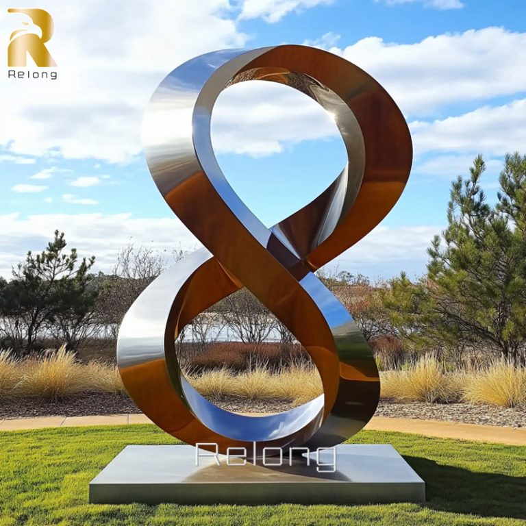 Modern Stainless Steel Infinity Sculpture - Relong Art Sculpture