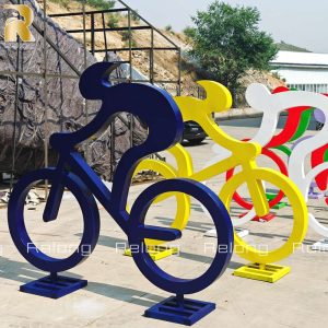 Modern Metal Bicycle Sculpture for Park Decor - Relong Art Sculpture