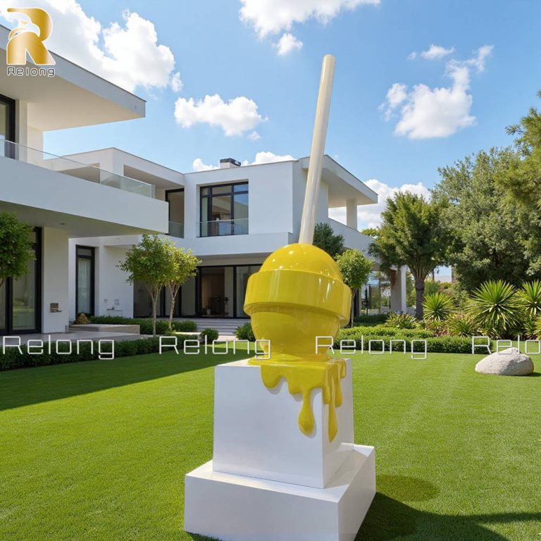 Modern Metal Melting Lollipop Sculpture - Relong Art Sculpture